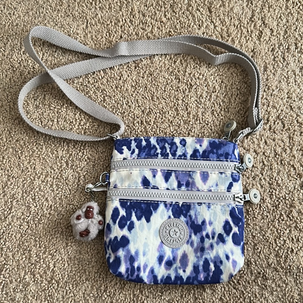 Kipling Blue/Purple Tie Dye Nylon Crossbody Shoulder … - Gem